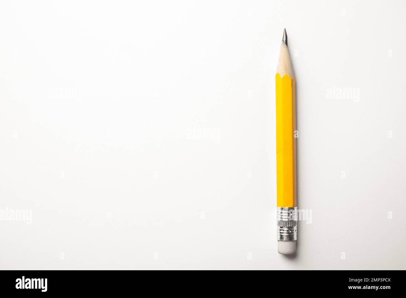 Sharp pencil isolated on white, top view Stock Photo - Alamy