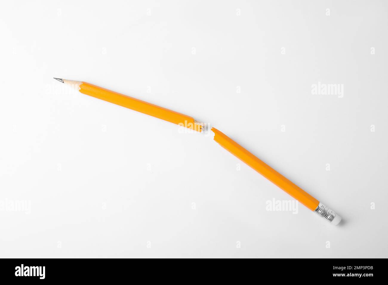 Broken graphite pencil with eraser on white background Stock Photo - Alamy