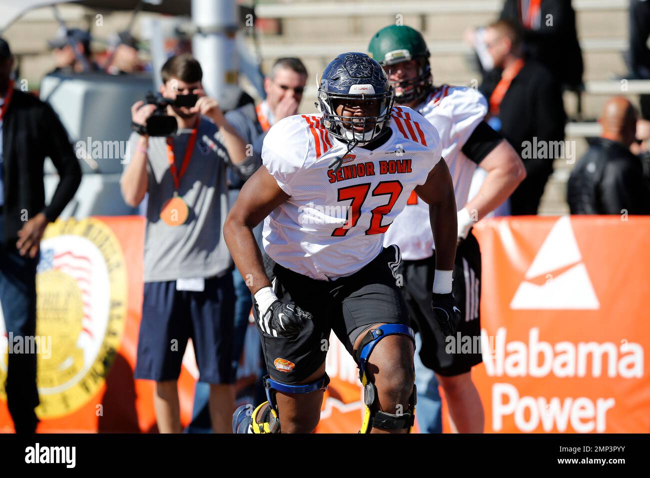 South Squad offensive tackle Brandon Parker of North Carolina A&T in ...