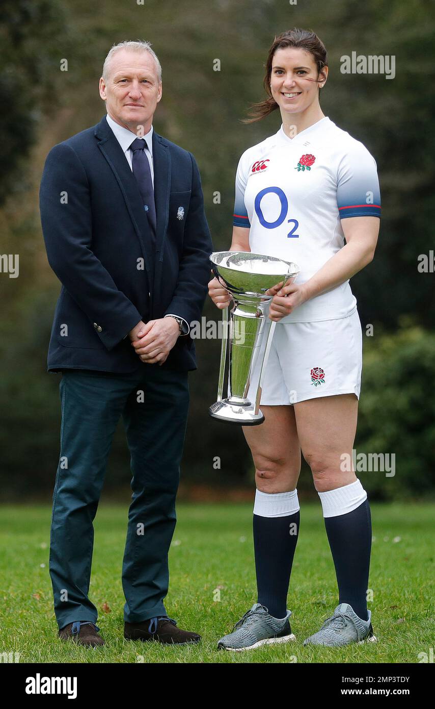 The Rugby Women Team captain England's Sarah Hunter and coach Simon ...