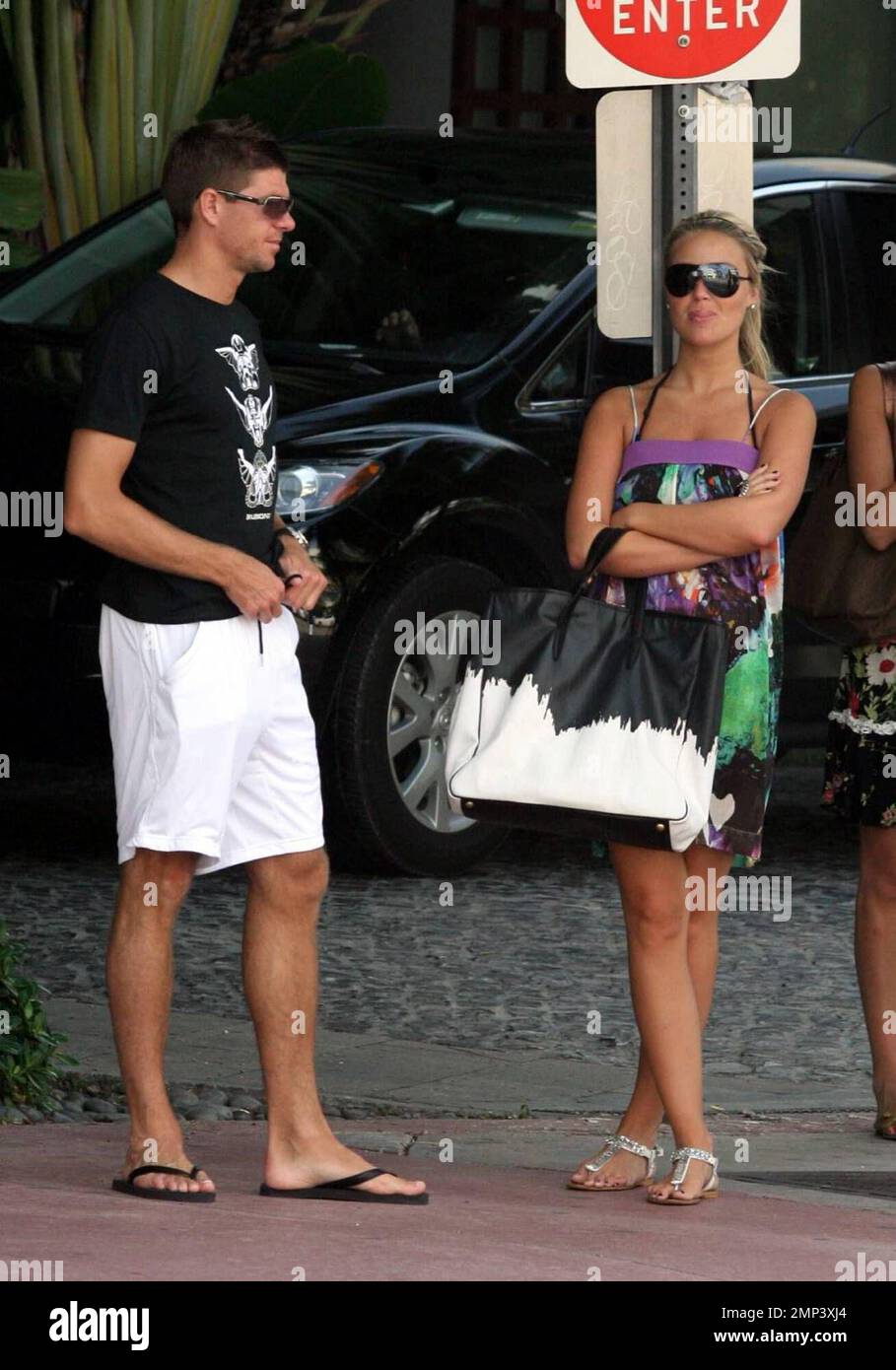 Exclusive!! Steven Gerrard, Alex Curran and friends stand in front of ...