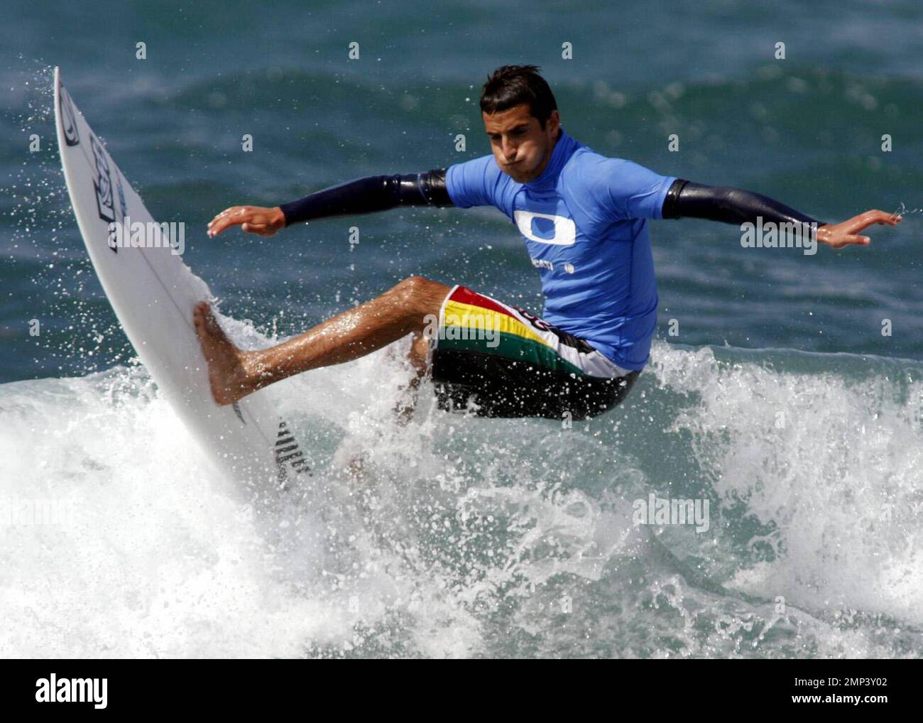 Surfers take part in the Oakley Gang Challenge surf contest at Santa ...