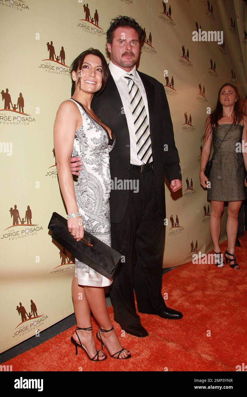 Baseball player Jason Giambi (R) with his wife Kristian Rice at The ...