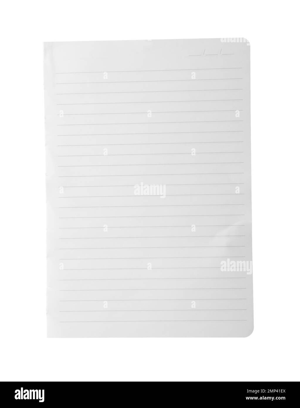 Blank notebook paper isolated on white. Space for design Stock Photo ...
