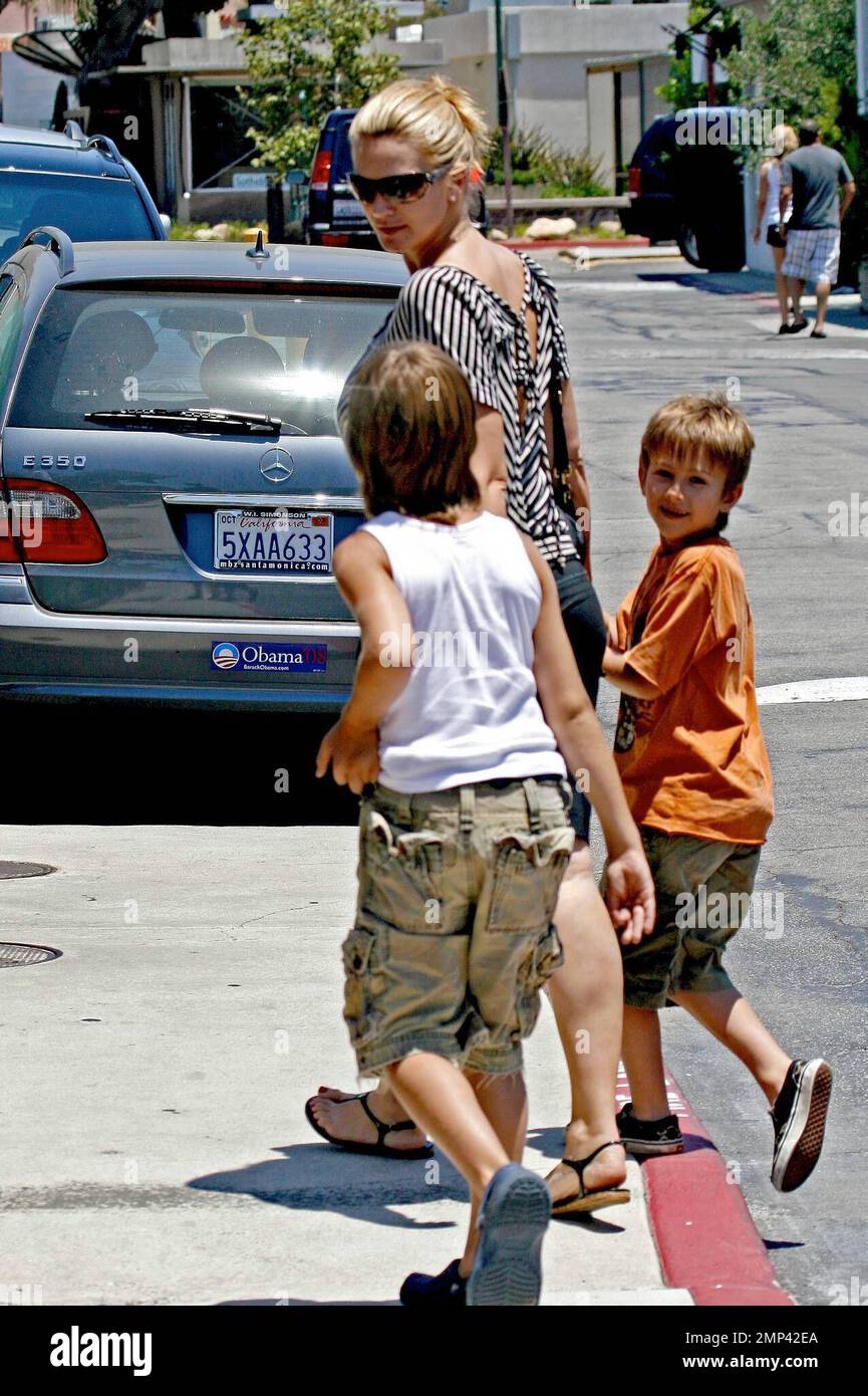 Natasha Henstridge , sons Liam and Tristan River Waite and longtime ...