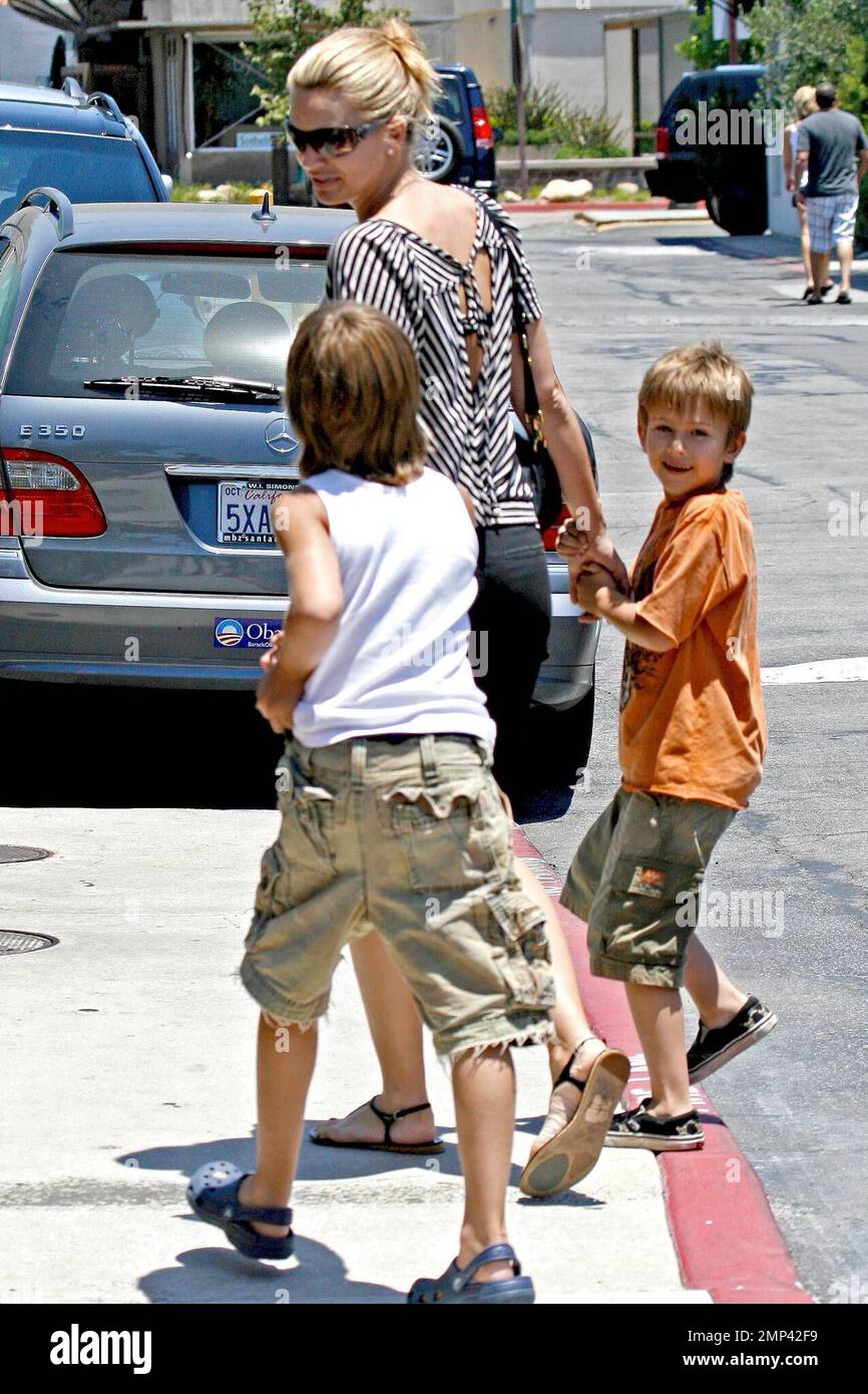 Natasha Henstridge , sons Liam and Tristan River Waite and longtime ...