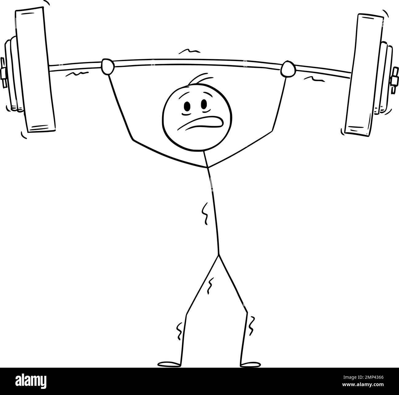 Weightlifter Lifting Barbell , Vector Cartoon Stick Figure Illustration Stock Vector Image & Art ...