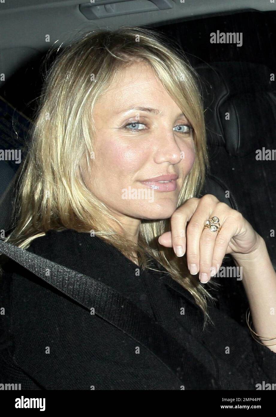 Cameron Diaz has a mysterious look on her face as she shows off a large ...
