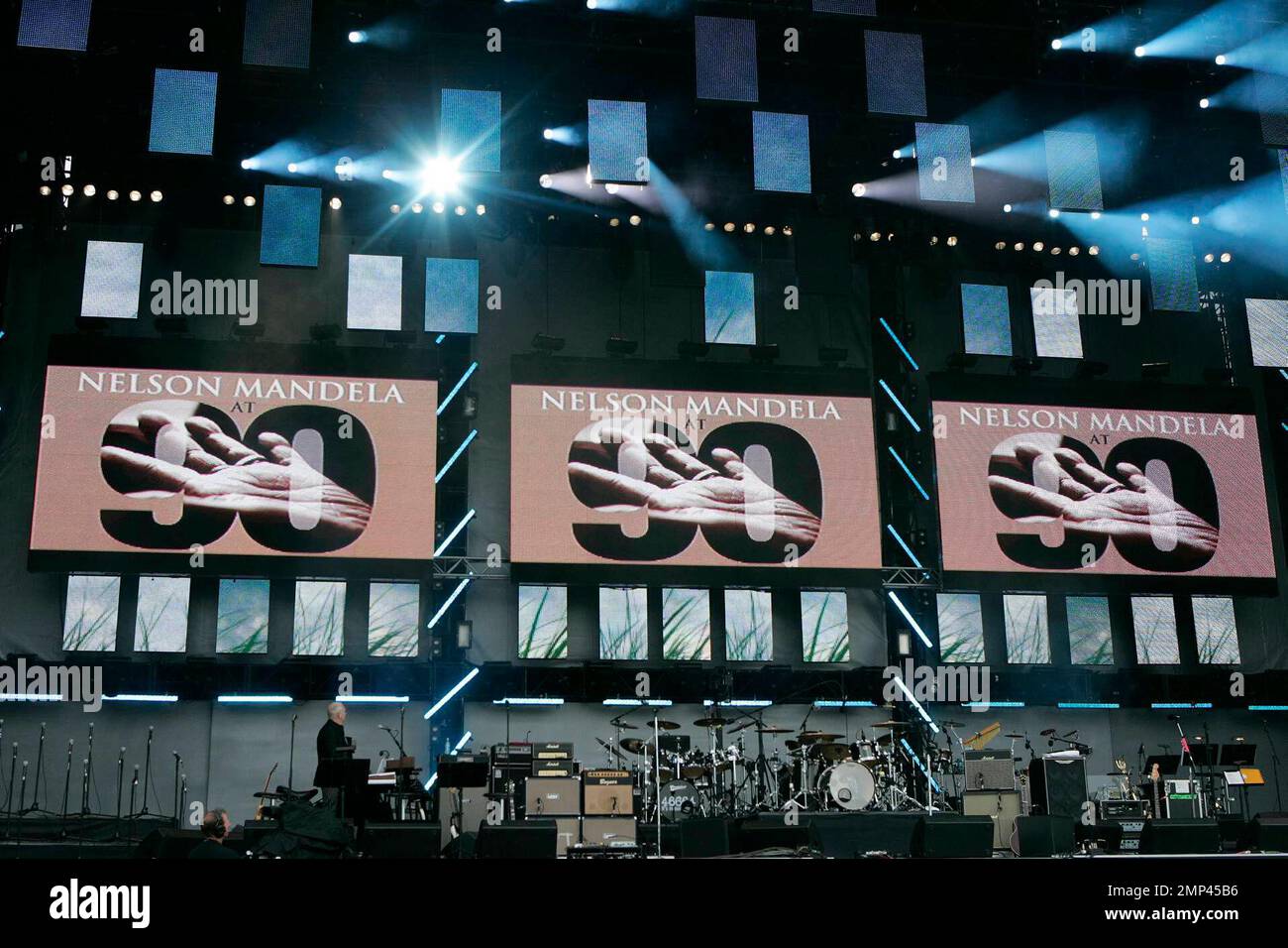 View of the stage at the 46664 Concert Honouring Nelson Mandela's 90th ...