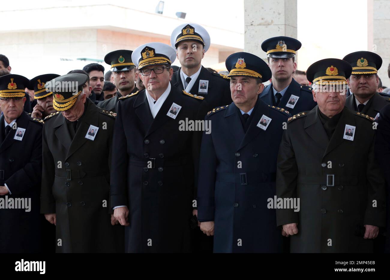 Turkish army commanders stand during the funeral prayers for Sergeant ...