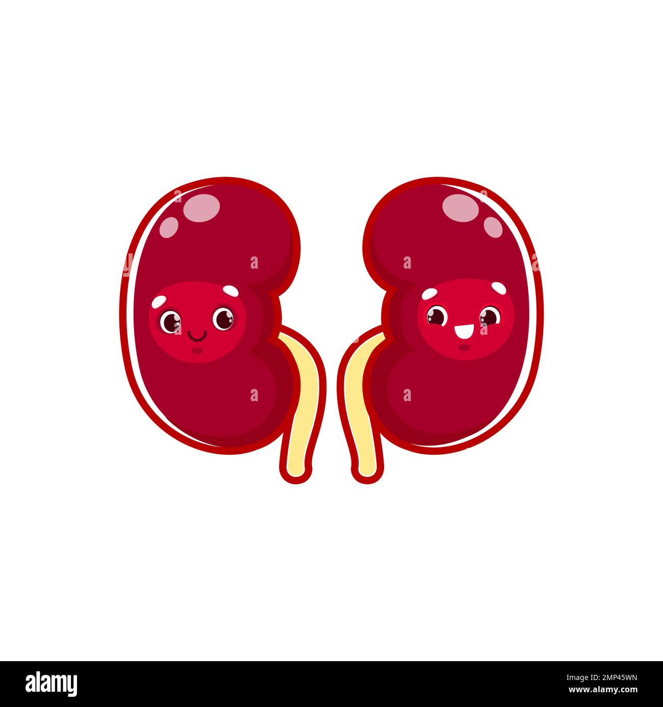 Cartoon kidneys human body organ character. Vector anatomical personage ...