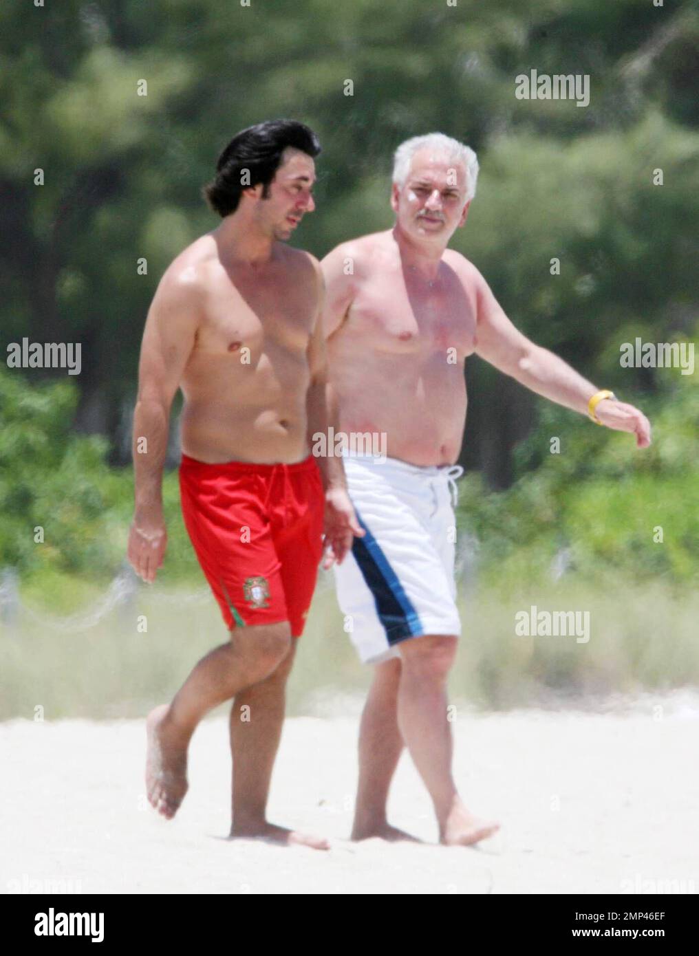 Italian soccer ace Paulo Maldini and family spend a day at the beach in ...