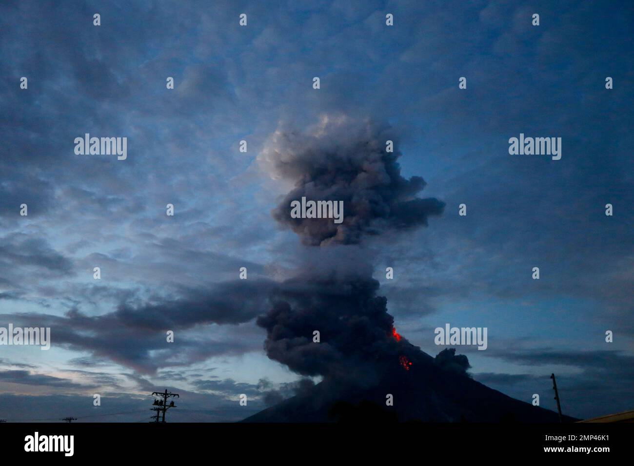 Mayon volcano spews red-hot lava in another eruption as seen from ...