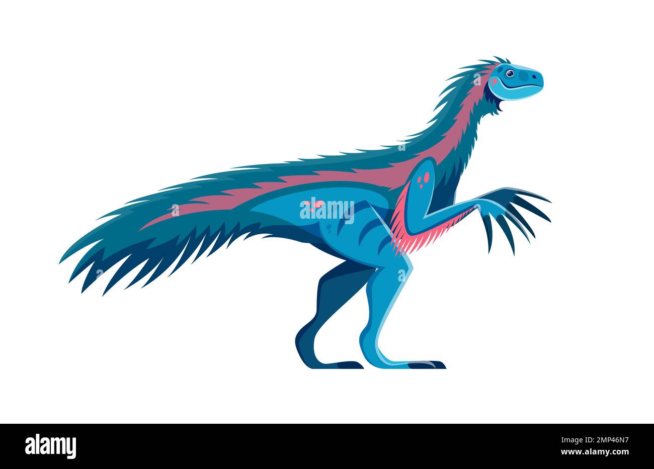 Cartoon Therizinosaurus dinosaur character. Mesozoic era reptile ...