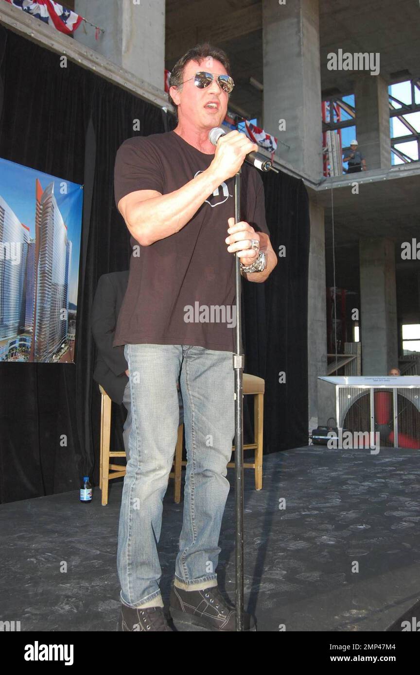 Sylvester Stallone attends the Planet Hollywood Towers by Westgate ...