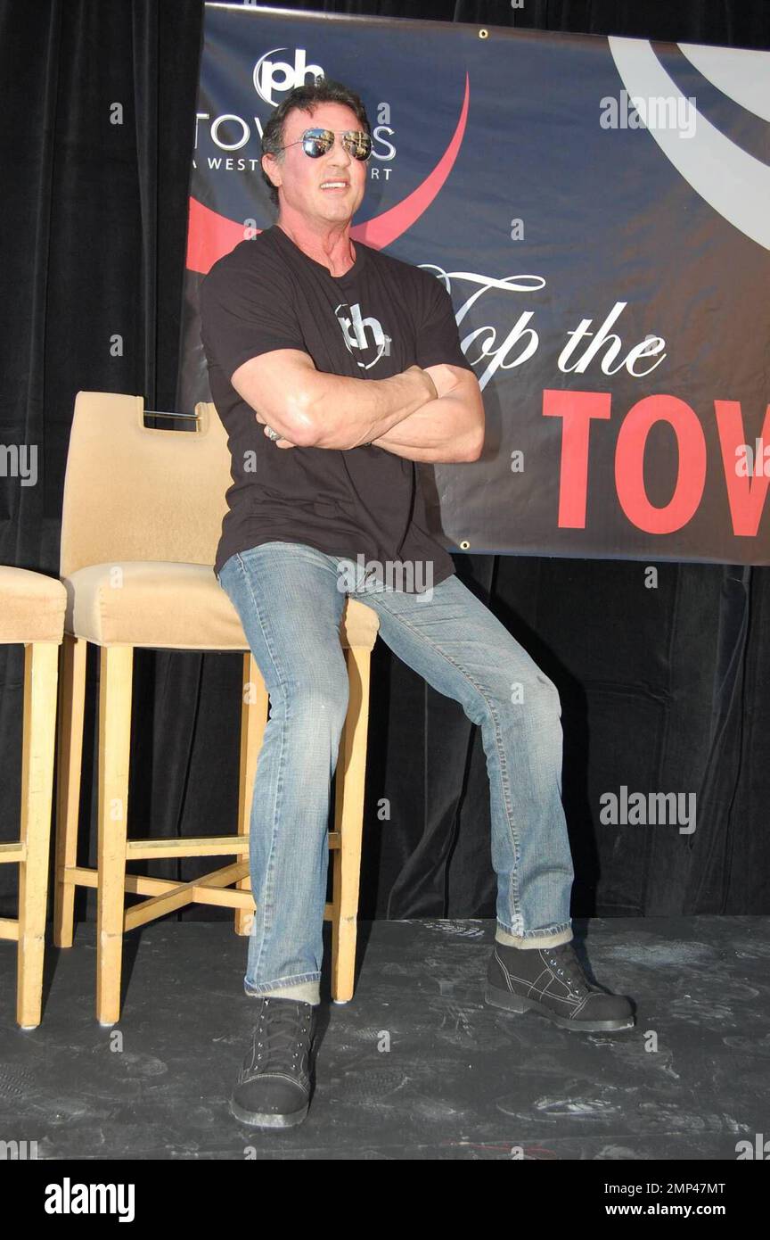 Sylvester Stallone attends the Planet Hollywood Towers by Westgate ...