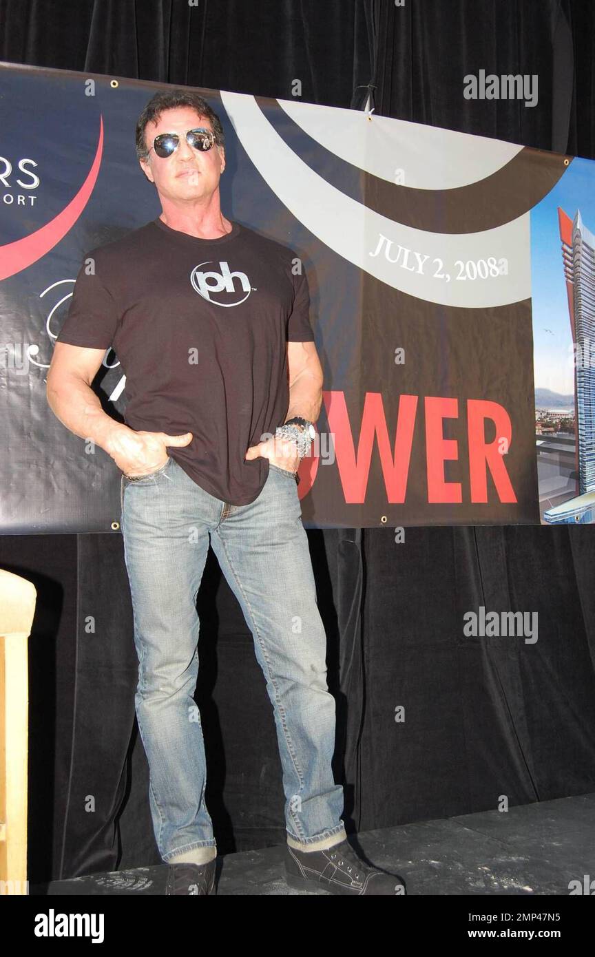Sylvester Stallone attends the Planet Hollywood Towers by Westgate ...