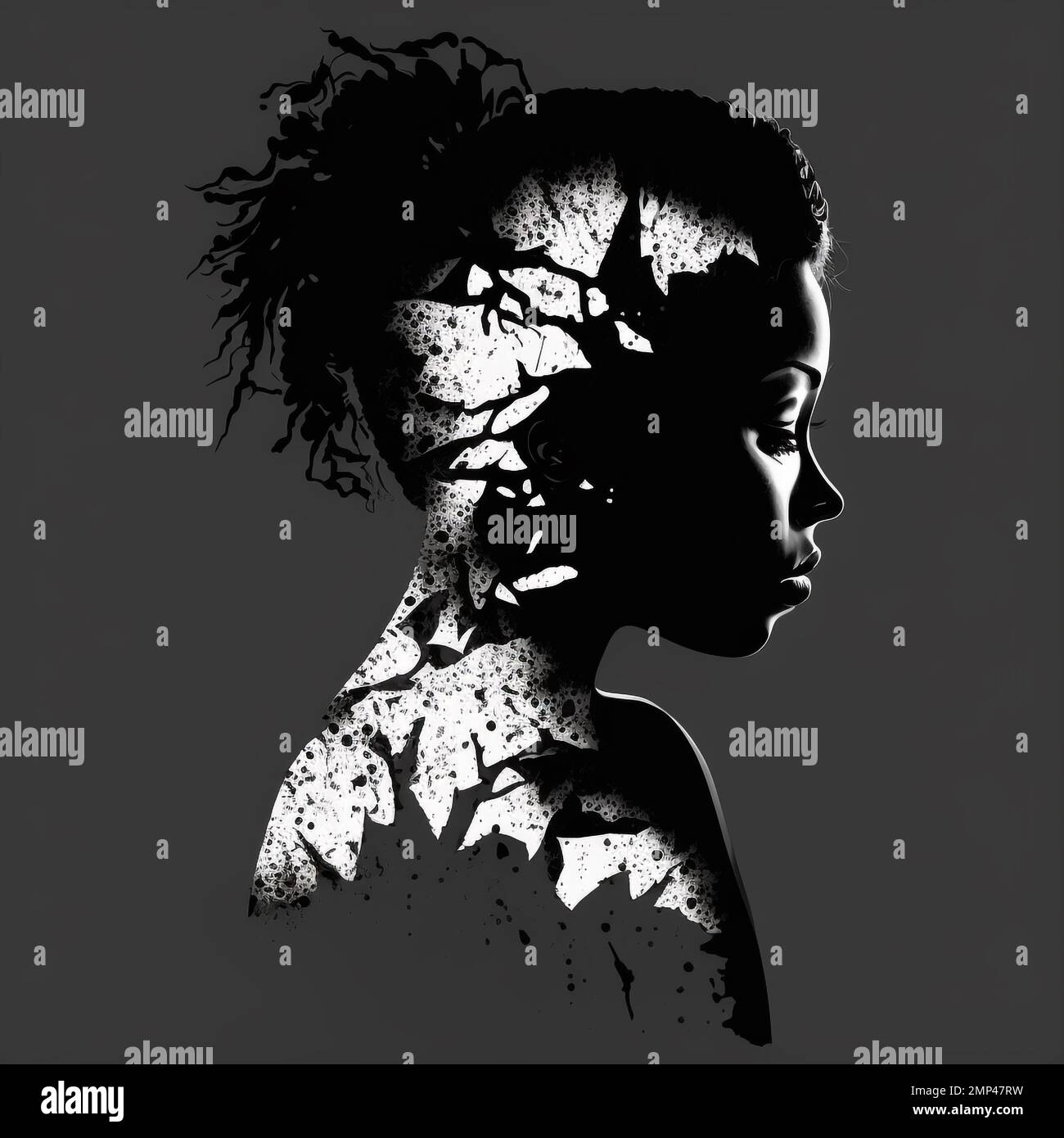 Black woman silhouette. Black lives matter . African, American Stock ...