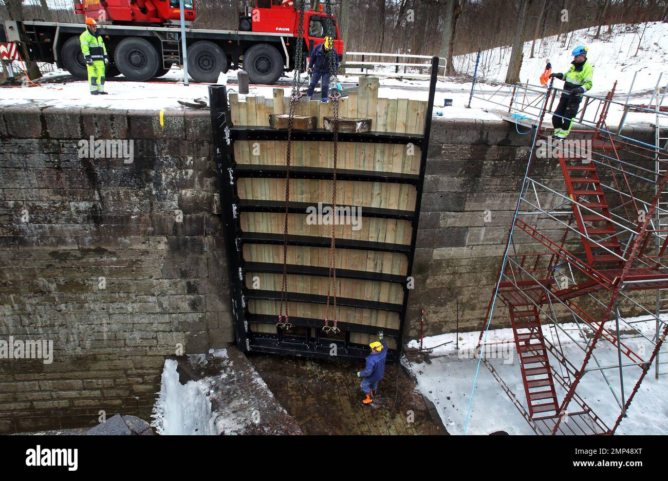 Now the Göta canal's locks are getting ready for the season. Yesterday ...