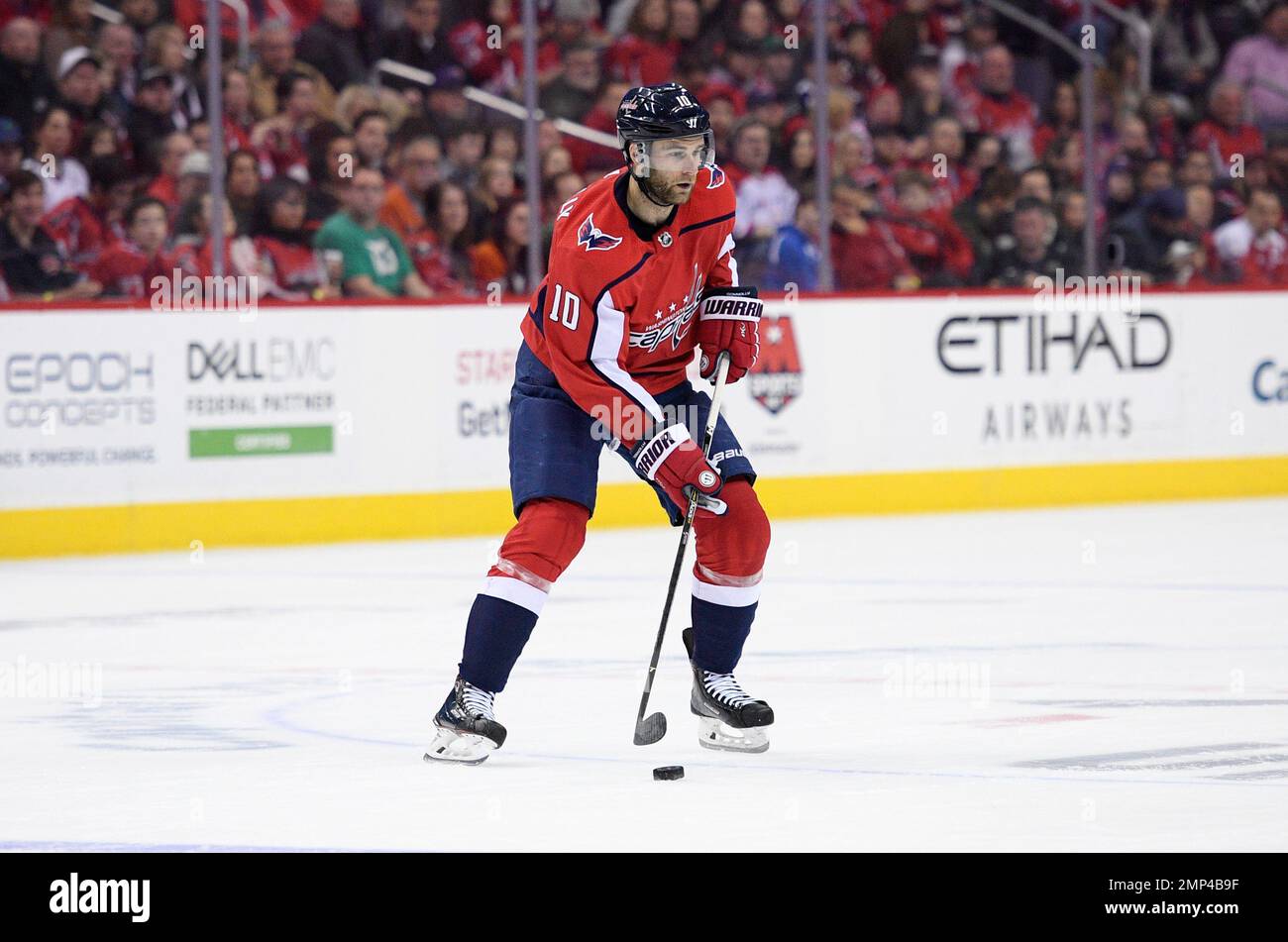 Washington Capitals right wing Brett Connolly (10) skates with the puck ...