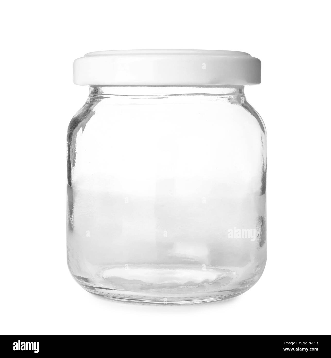 Closed empty glass jar isolated on white Stock Photo - Alamy