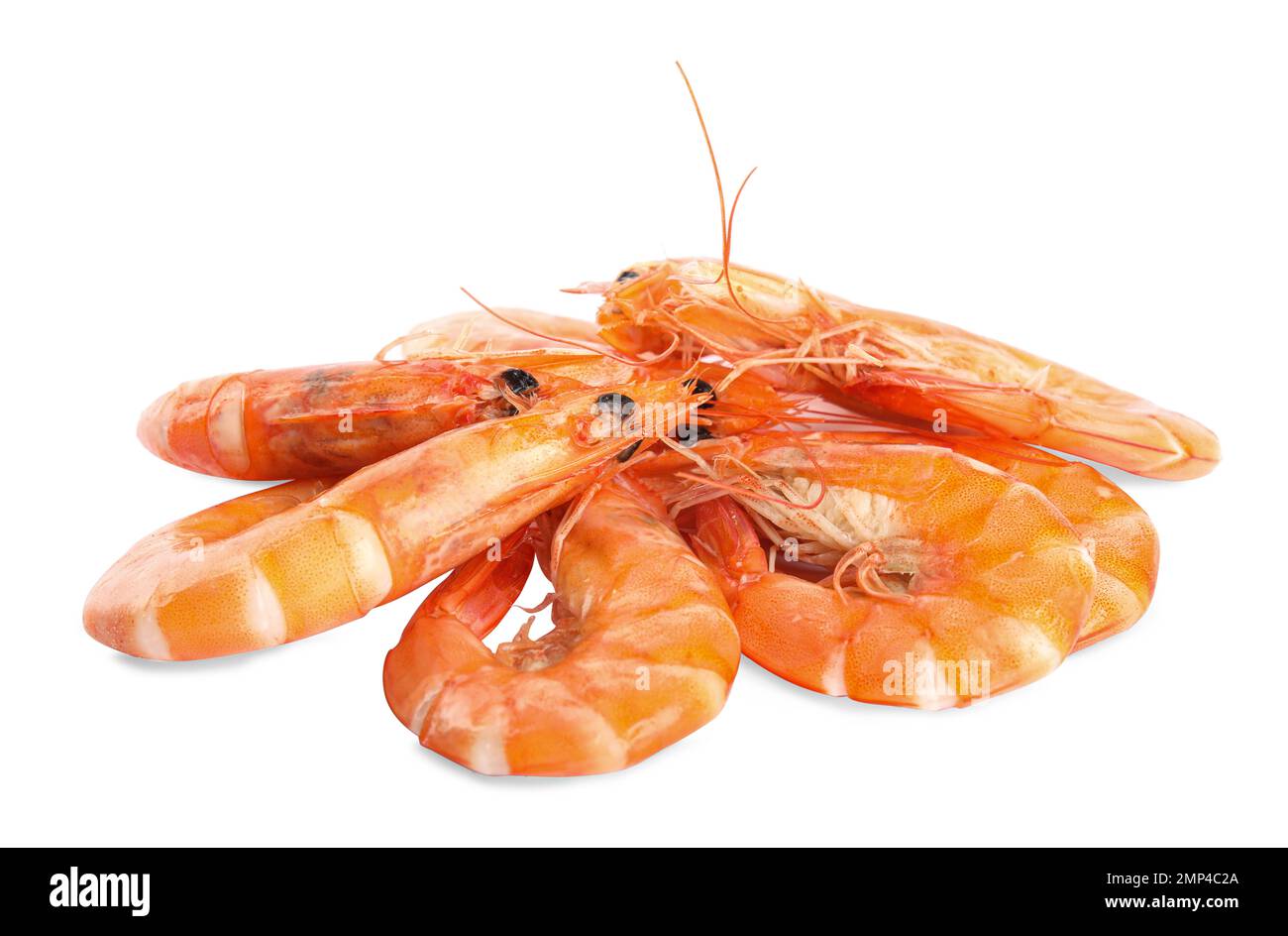 Delicious cooked whole shrimps isolated on white Stock Photo - Alamy