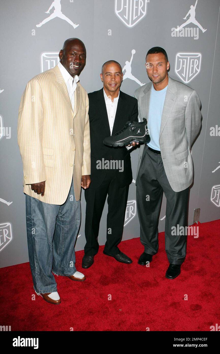 Michael Jordan Keith Houlemard And Derek Jeter Arriving For The Jordan