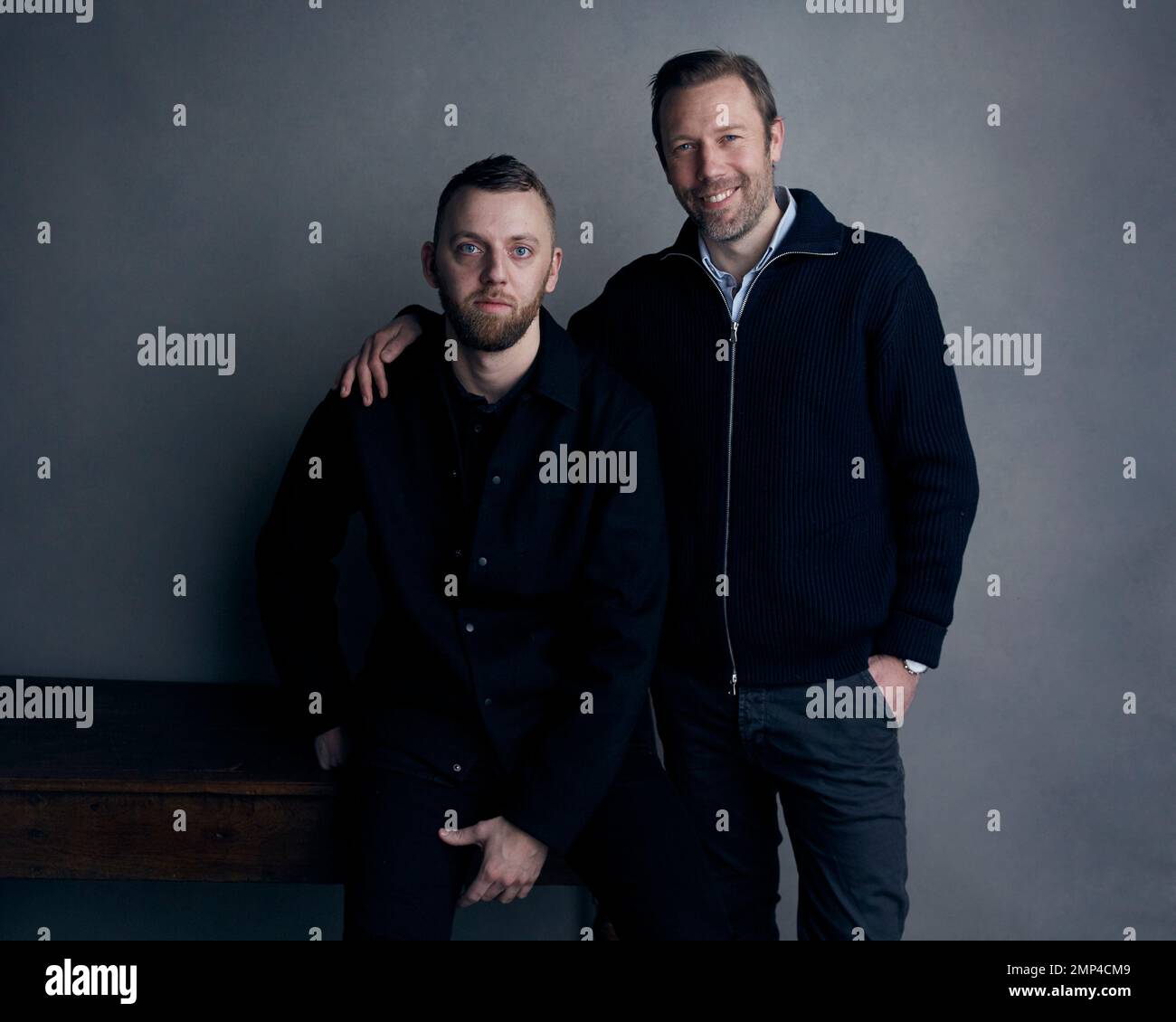 Director Gustav Moller, left, and Jakob Cedergren pose for a portrait ...