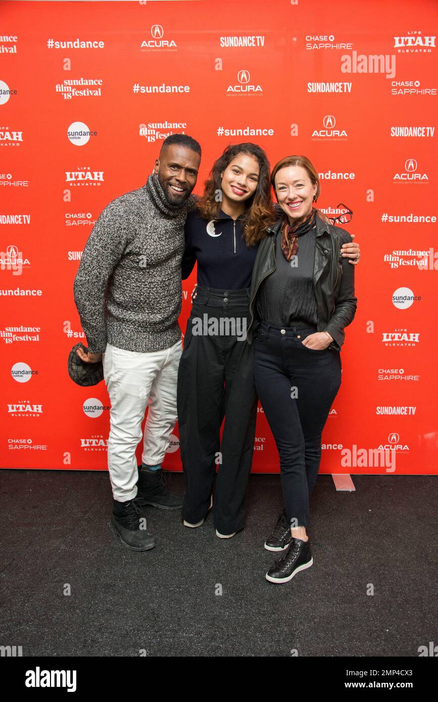 From left, Curtiss Cook, Helena Howard and Molly Parker pose during the ...