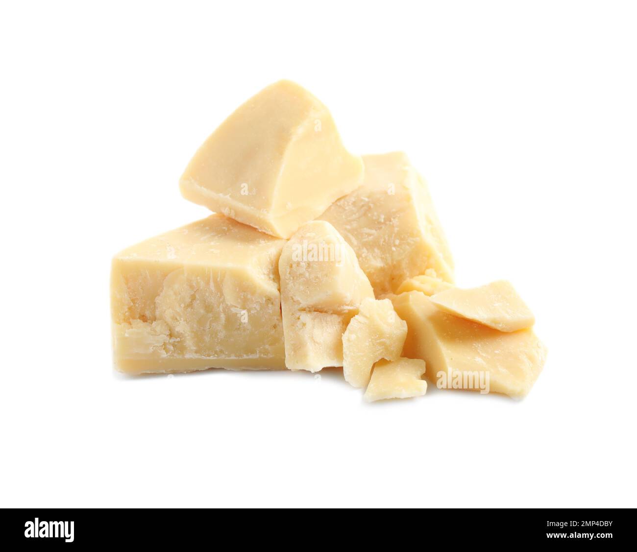 Aromatic organic cocoa butter isolated on white Stock Photo - Alamy