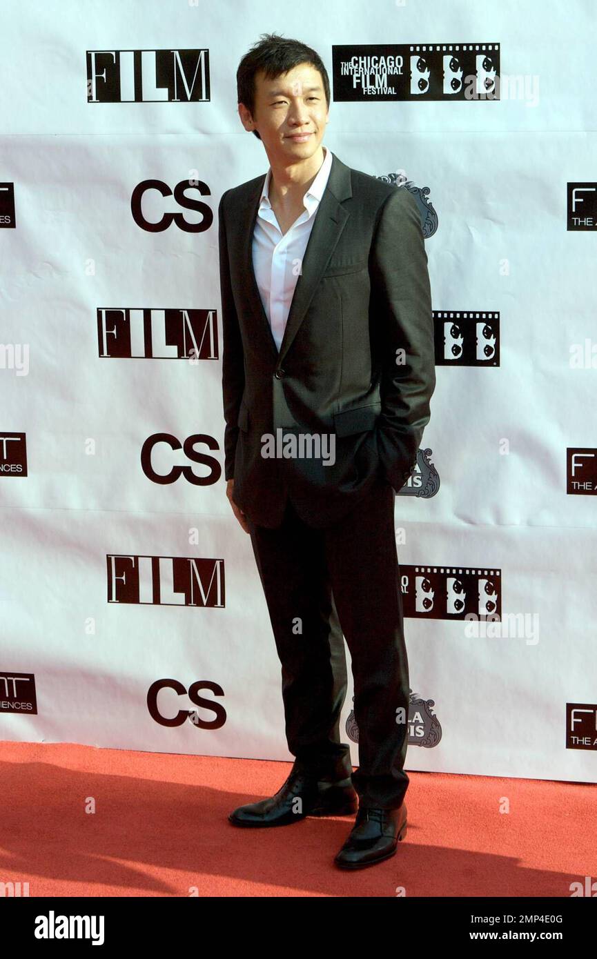 Chin Han attends the Chicago premiere of "The Dark Knight" at Navy Pier ...