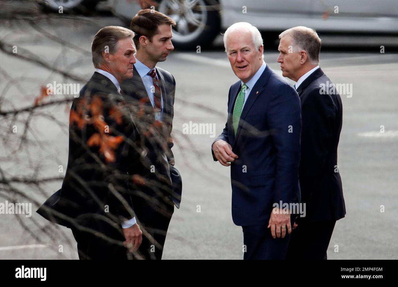 From left, Sen. David Perdue, R-Ga., Sen. Tom Cotton, R-Ark., Sen. John ...