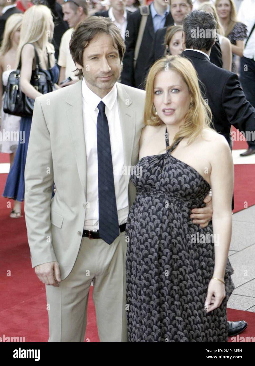 Gillian Anderson and David Duchovny appearing at the UK premiere of the new film "X Files: I ...