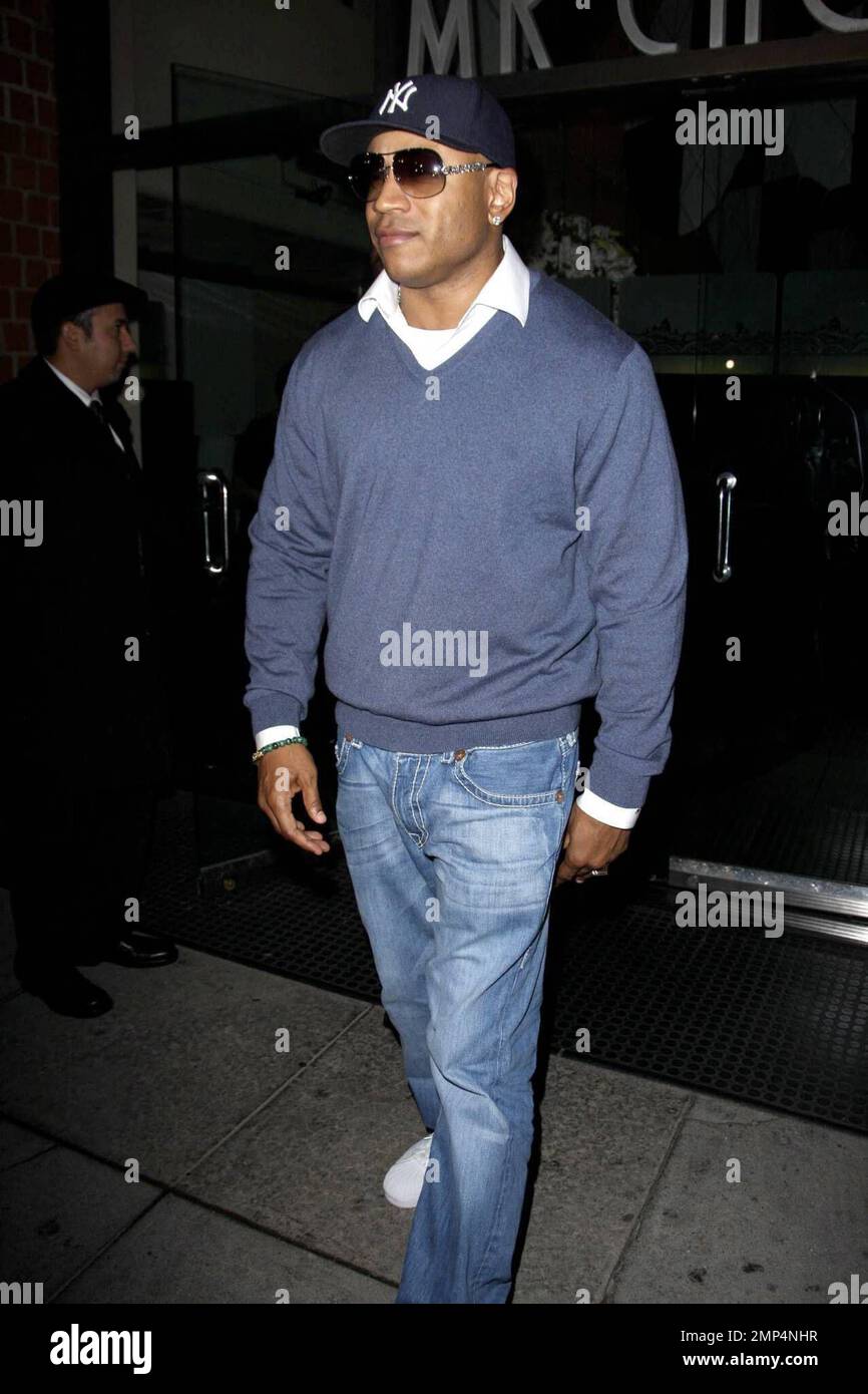 Rapper and actor LL Cool J leaves the restaurant Mr. Chow after having ...
