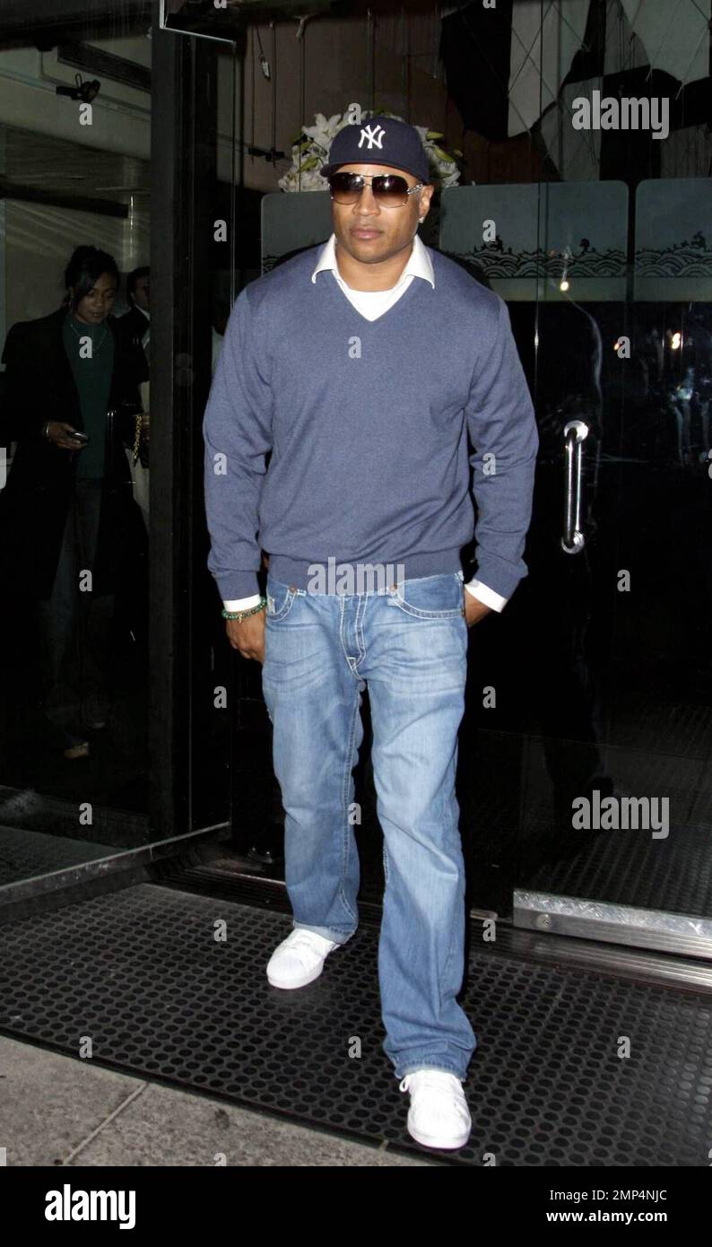 Rapper and actor LL Cool J leaves the restaurant Mr. Chow after having ...