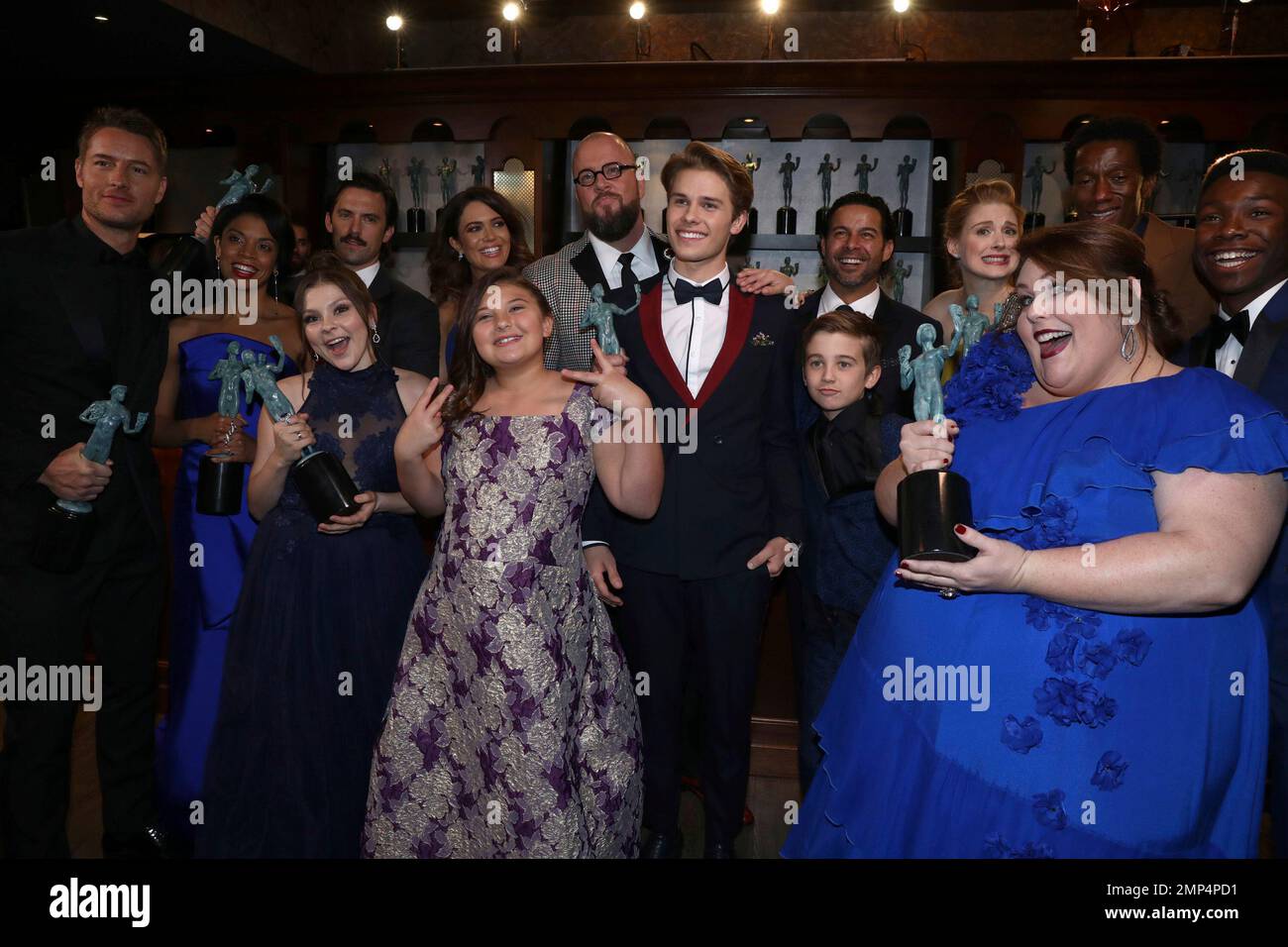 The cast of "This Is Us" poses backstage at the 24th annual Screen ...