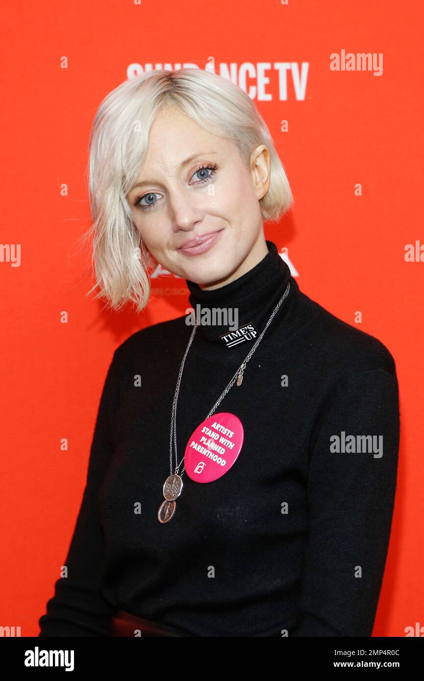 Actress Andrea Riseborough poses at the premiere of "Burden" during the ...