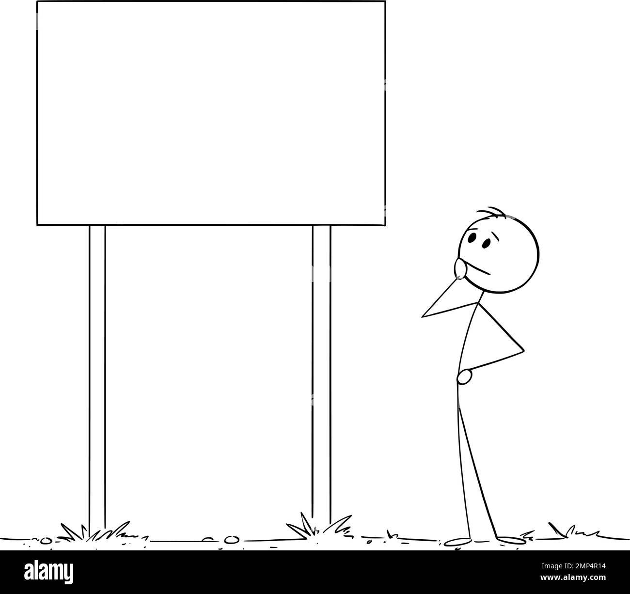 Person looking sign board Stock Vector Images - Alamy