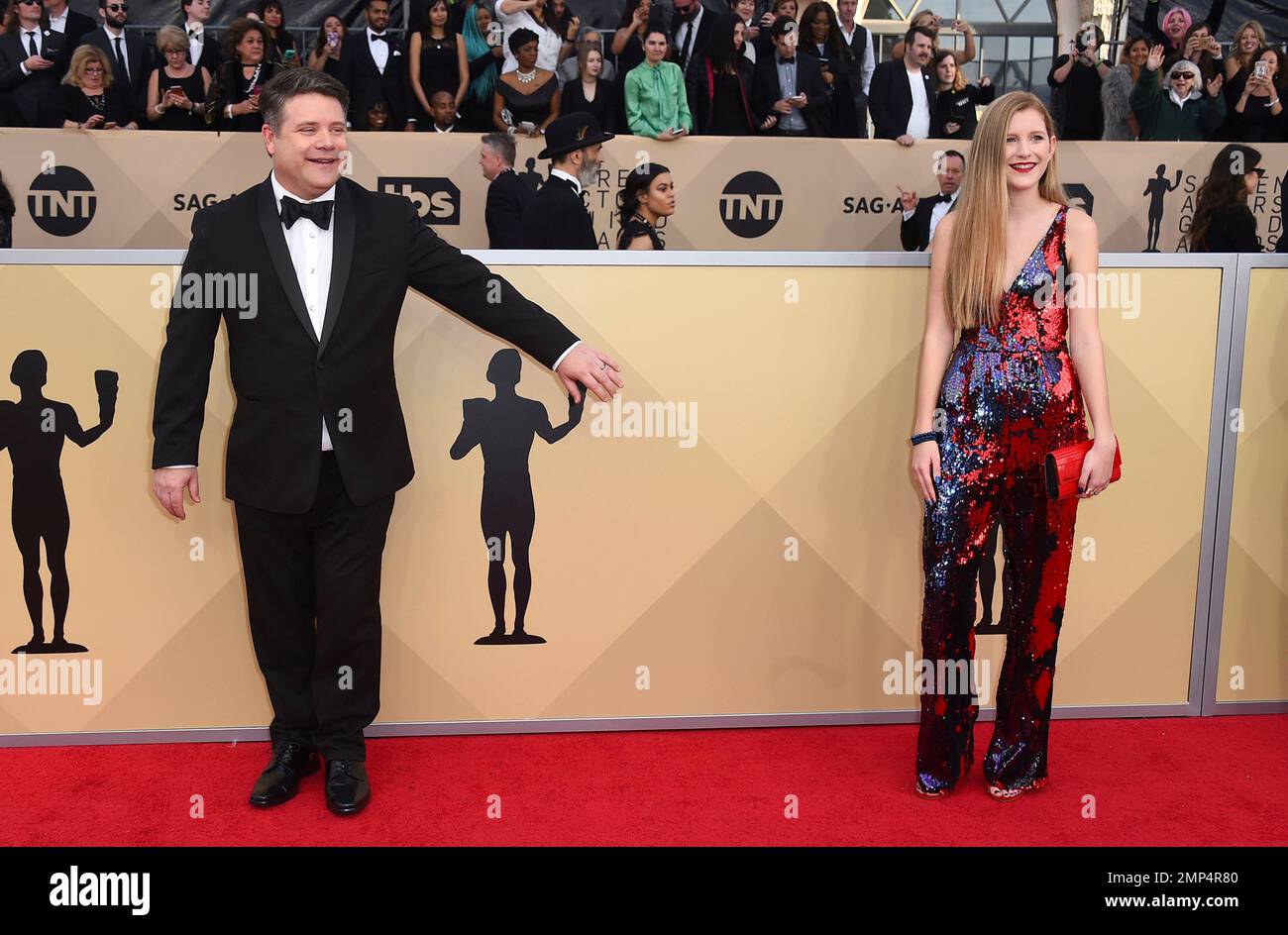 Sean Astin, left, and Elizabeth Astin arrives at the 24th annual Screen ...