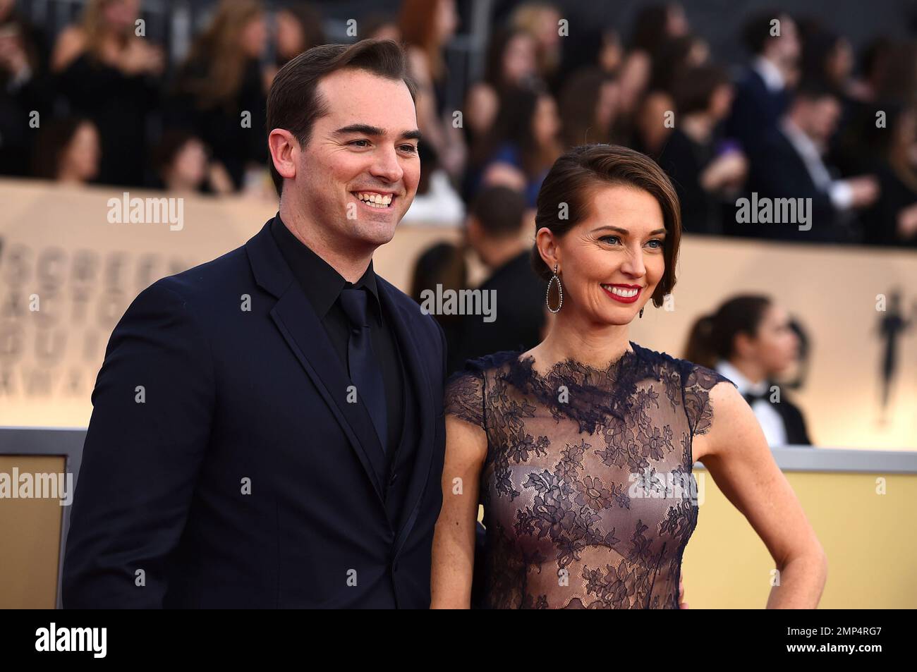 Jeff Meacham, left, and Christy Meyers arrive at the 24th annual Screen ...