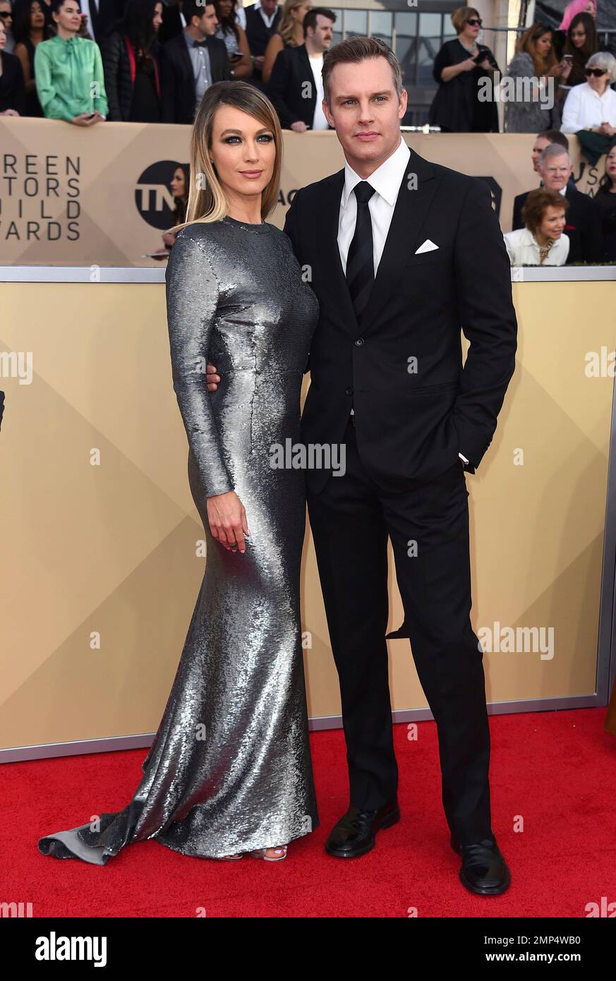 Natalie Zea, left, and Travis Schuldt arrive at the 24th annual Screen ...