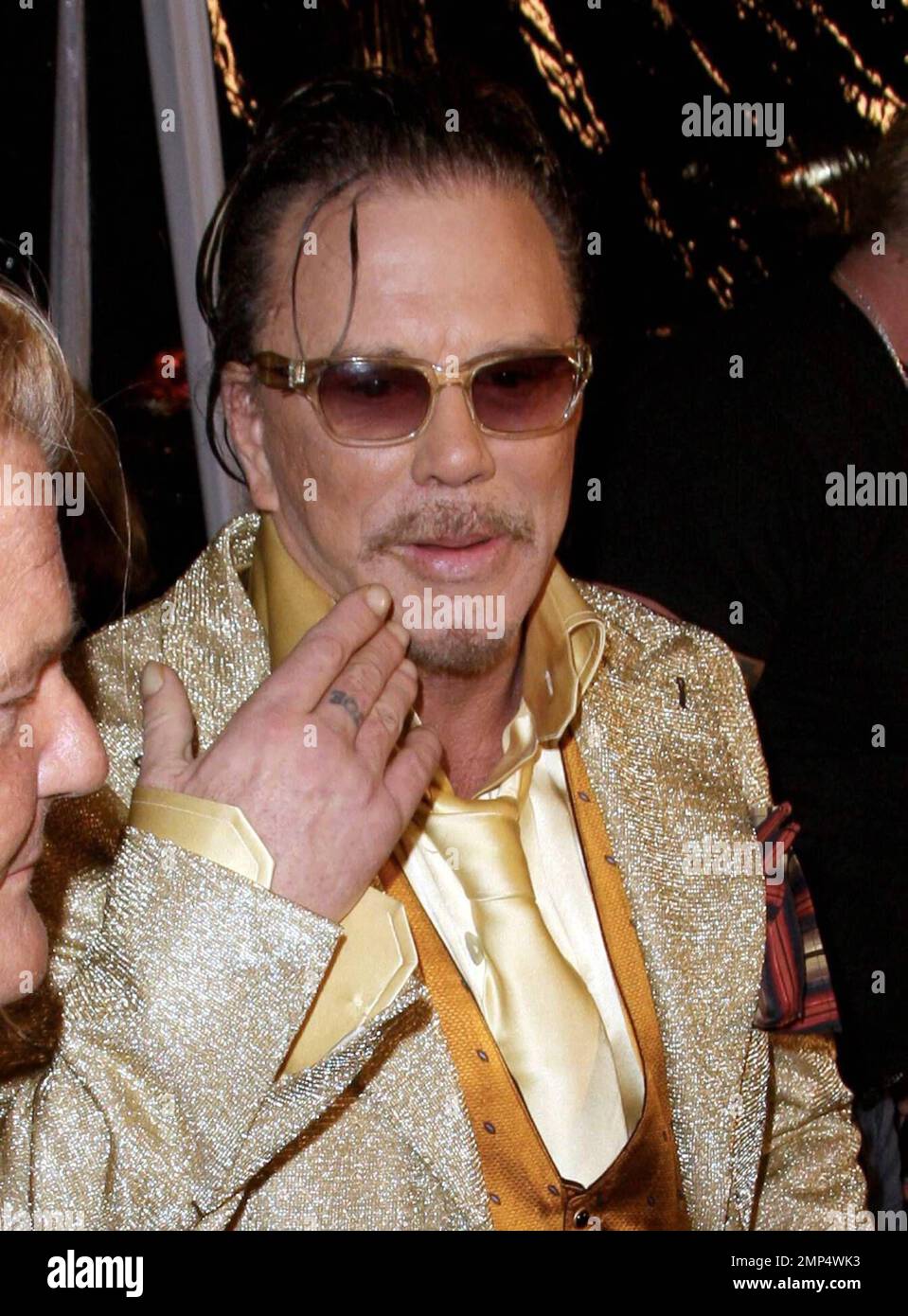 Mickey Rourke attends the premiere of "The Wrestler" held at the ...