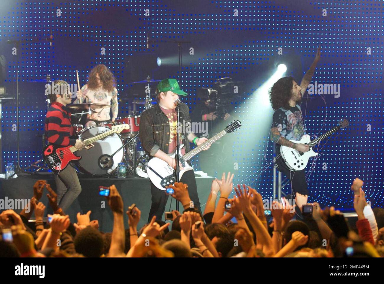 Fall Out Boy performs at the Nokia Theatre in Times Square. New York ...