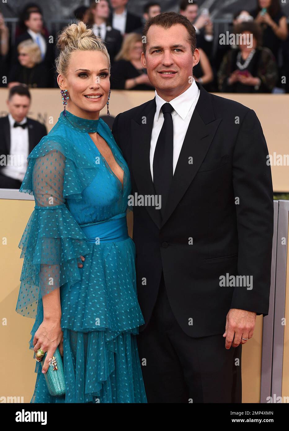 Molly Sims, left, and Scott Stuber arrive at the 24th annual Screen ...
