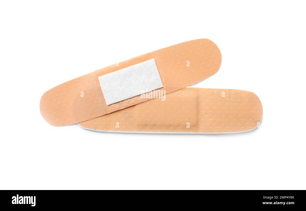 Medical sticking plasters isolated on white. First aid item Stock Photo ...