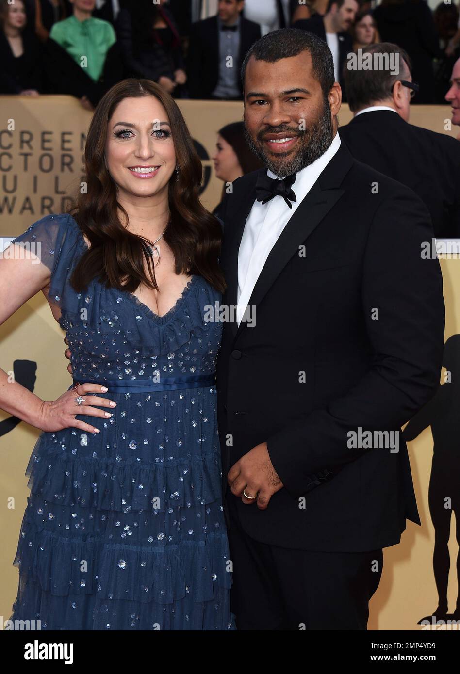 Chelsea Peretti, left, and Jordan Peele arrive at the 24th annual ...
