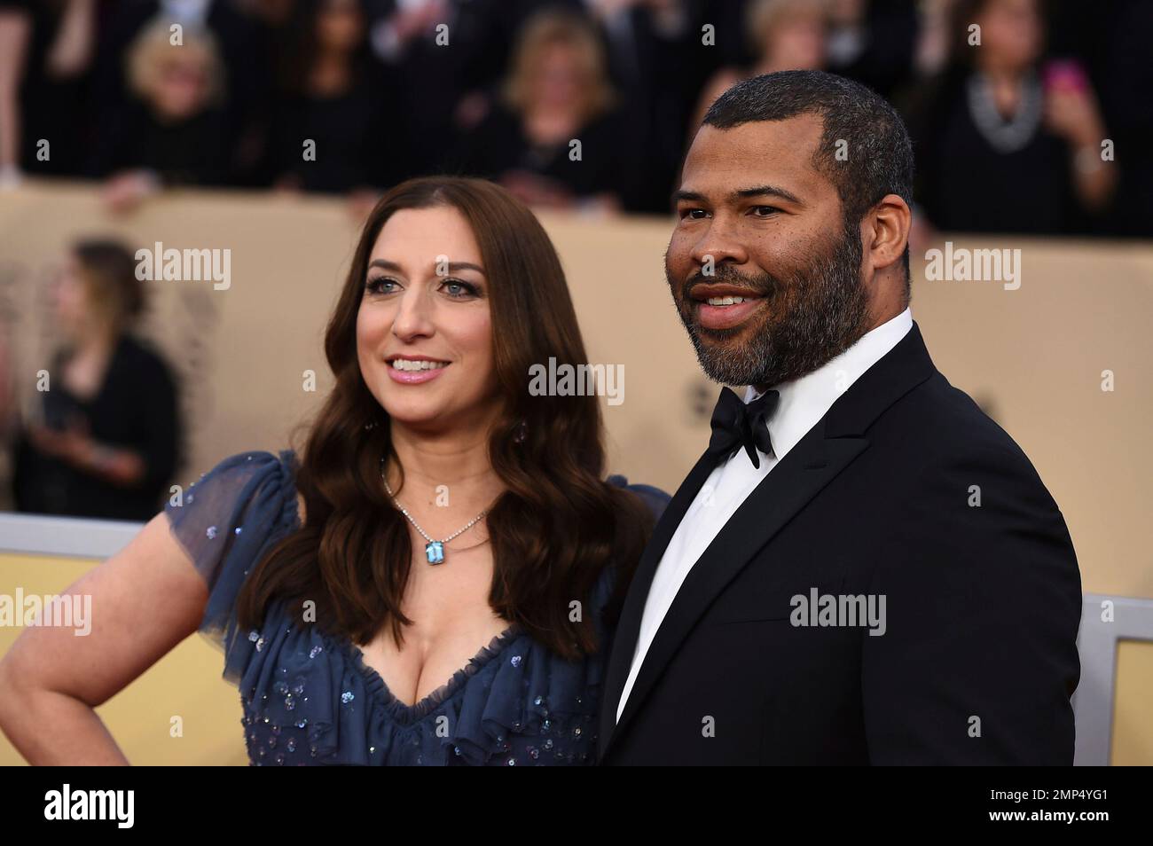 Chelsea Peretti, left, and Jordan Peele arrive at the 24th annual ...