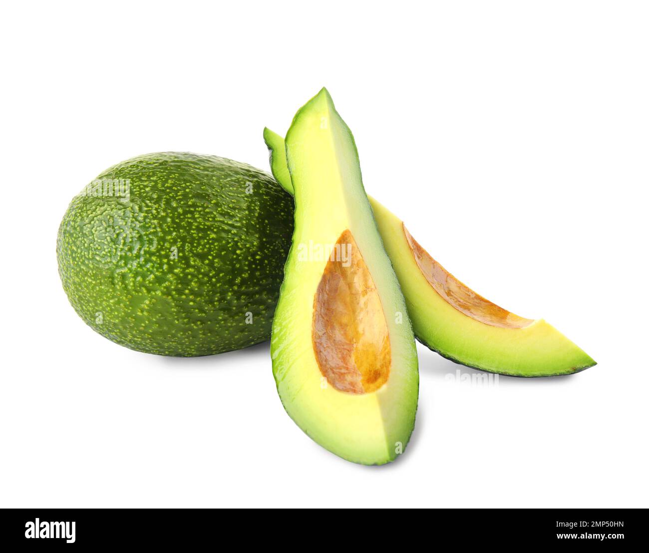 Tasty ripe avocados on white background. Tropical fruit Stock Photo - Alamy