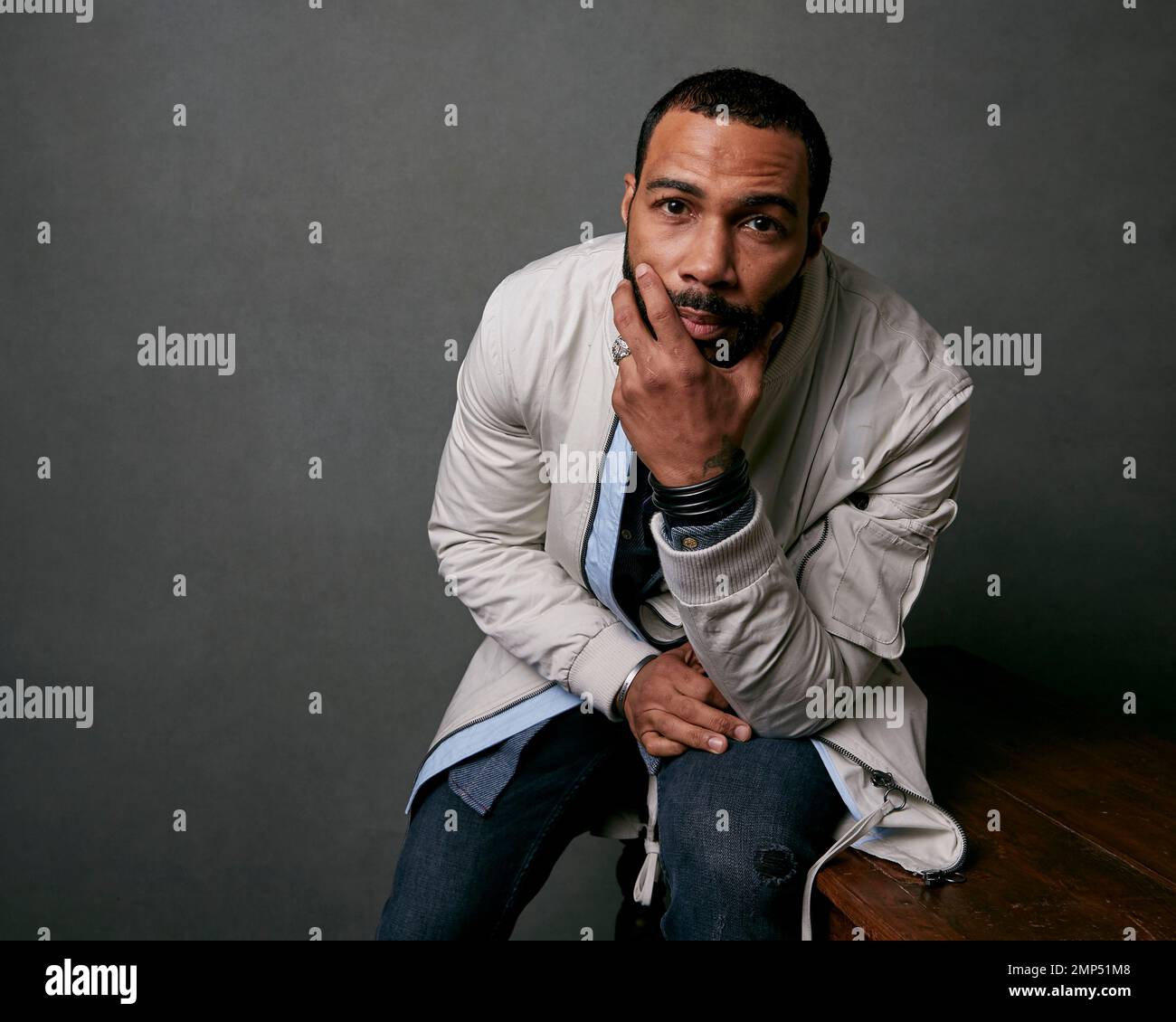 Omari Hardwick poses for a portrait to promote the film, "A Boy. A Girl ...