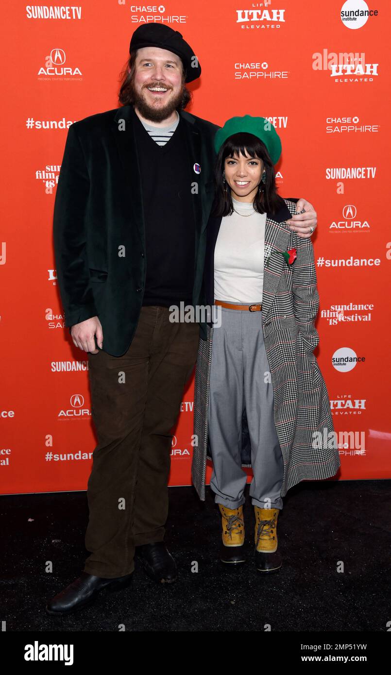 Ben Dickey, left, and Alynda Lee Segarra, cast members in "Blaze," pose ...